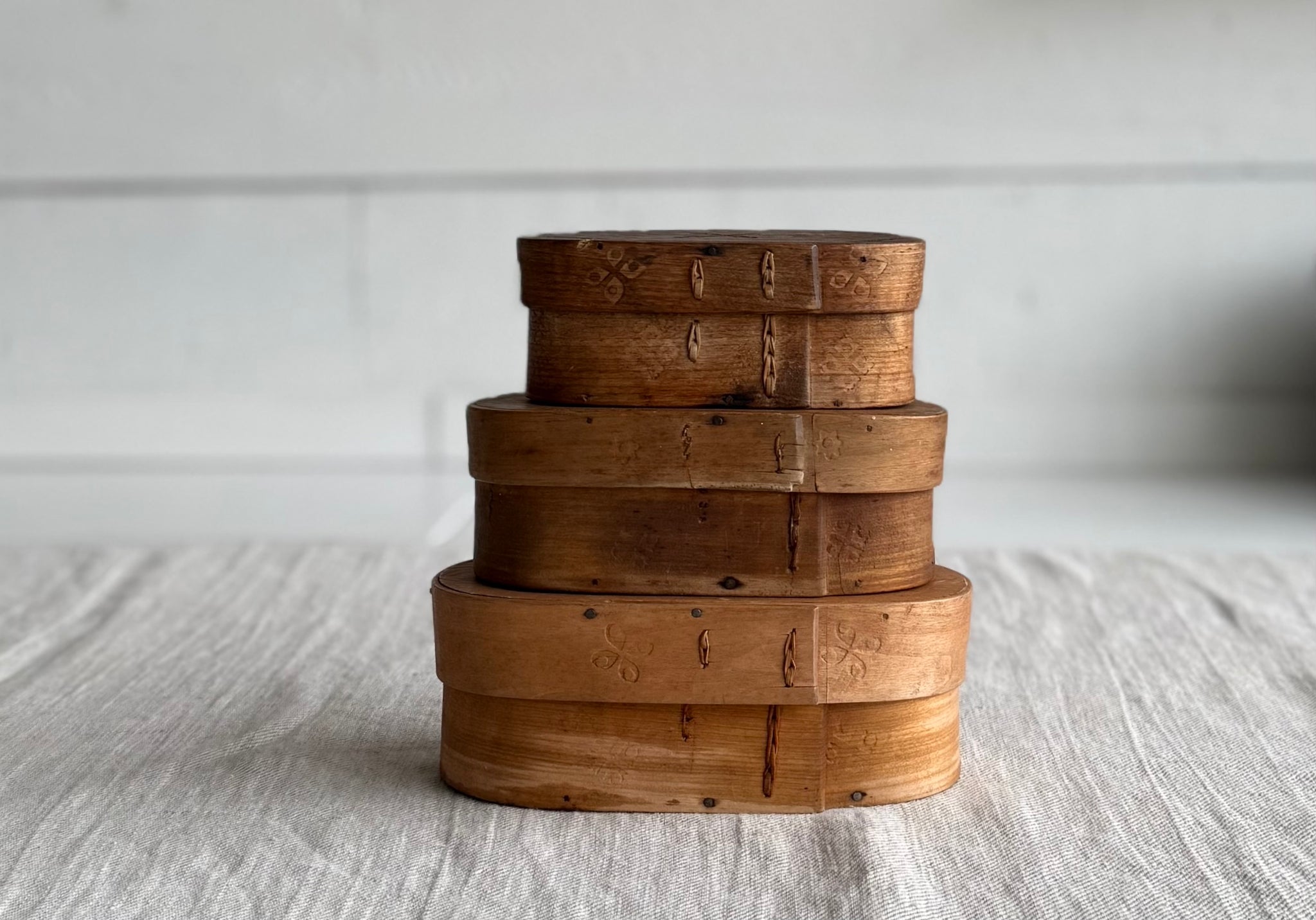 Set of Three Tine Norwegian Boxes